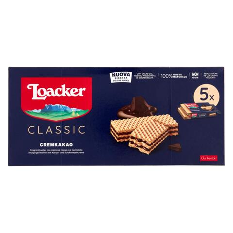Loacker Classic Cremkakao Chocolate Cream Wafers 45g x Pack of 5 price ...