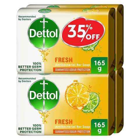 Dettol Fresh Anti-Bacterial Soap Yellow 165g Pack of 4 price in UAE ...