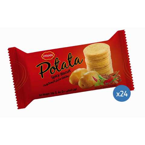 سعر Pran Potata Spicy Flavoured Biscuit 50g Pack of 24 فى الامارات ...