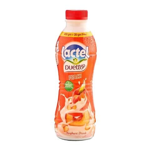 Lactel Duetto Peach Yoghurt Drink - 410ml Online | Carrefour Egypt