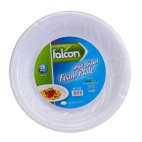 Falcon Foam Plates White 9inch Pack of 25 price in UAE | Carrefour UAE ...