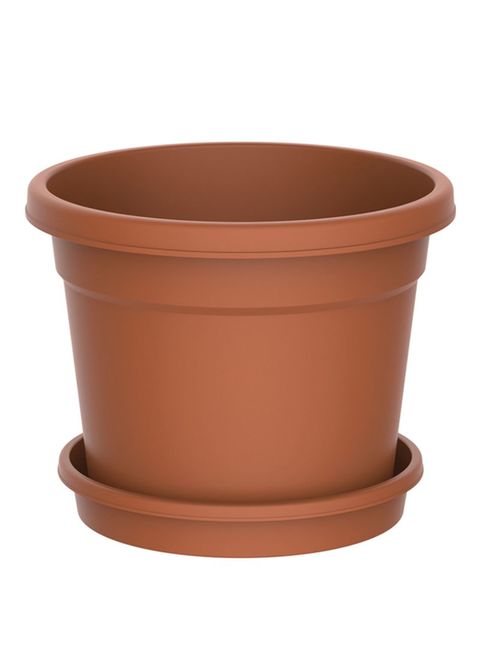 Cosmoplast Plastic Round Flower Pot With Tray Terracotta 6inch price in ...