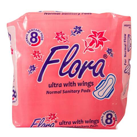 Buy Flora Ultra With Wings Normal Sanitary Pads 8 Count Online ...