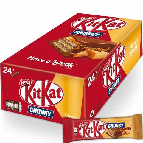 Nestle KitKat Chunky Salted Caramel Chocolate Bar 42g Pack of 24 price ...