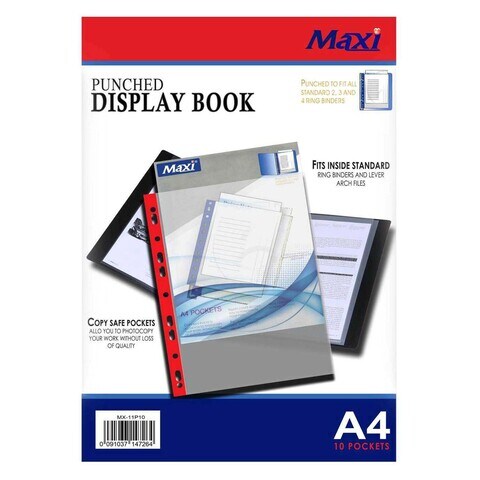 Maxi A4 Punched Display Book With 10 Pockets Multicolour price in UAE ...