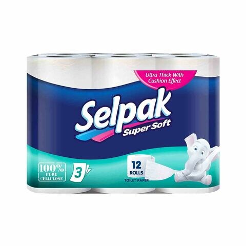 Selpak 3 Ply Toilet Roll White 12 count price in UAE | Carrefour UAE ...