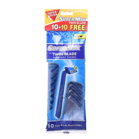 Super Max Twin Blade Disposable Razor Blue 20 count price in UAE ...