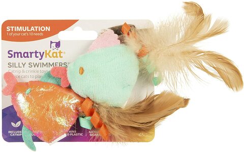 Smartykat Silly Swimmer Fish, Set Of 2 Goldfish Catnip Cat Toys price ...