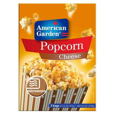 American Garden Microwave Cheese Popcorn Gluten-Free 273g (3 Bags of ...