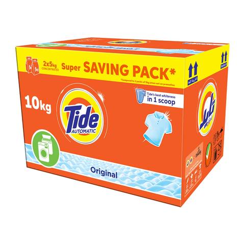 Tide automatic laundry powder low foam original scent saving box 5 Kg 2 price in Saudi Arabia ...