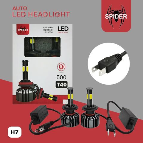 Buy Spider Car Headlight Auto LED Lighting System T40 500W H7 Online ...