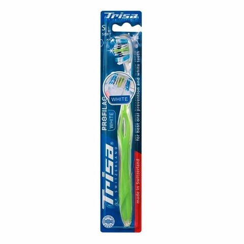 Trisa profilac white toothbrush soft- green/clear price in Saudi Arabia ...