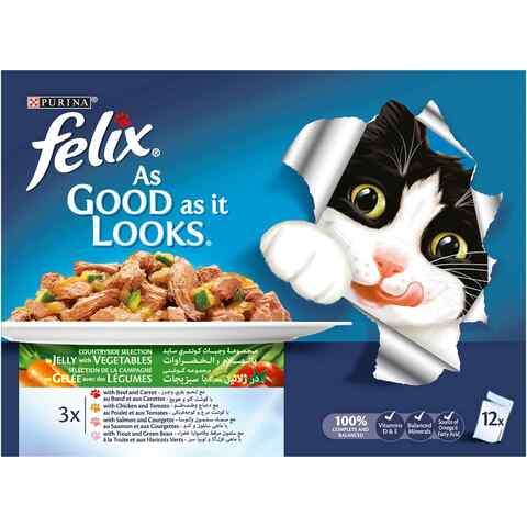 Purina Felix Jelly With Vegetables Wet Cat Food 100g Pack of 12 price ...