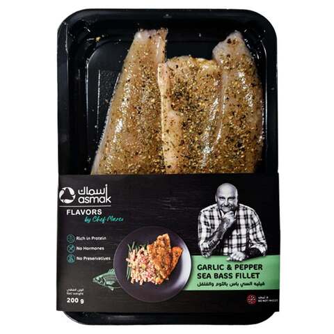 Asmak Flavors Garlic and Pepper Sea Bass Fillet 200g price in UAE ...