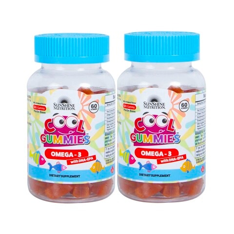 Sunshine Nutrition Cool Gummies Omega 3 With DHA/EPA 60 countx2 price ...