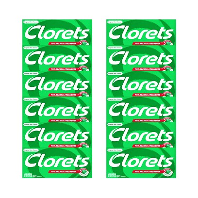 Buy Clorets Chewing Gum Mint 10 Pieces X12 Online - Shop Food Cupboard ...