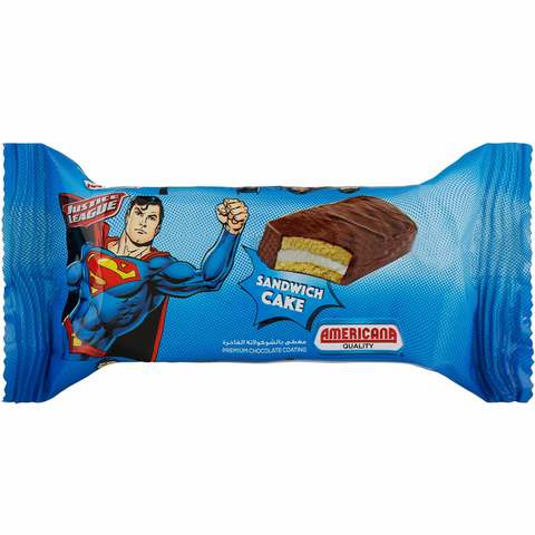 Americana Cakes Superman Chocolate Coated Sandwich Cake Filled With Vanilla 35g price in UAE ...