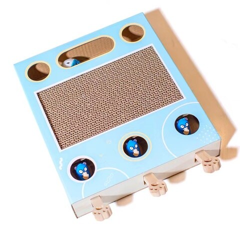 Cat Toy Box Interactive,Cat Games for Indoor Cats,Corrugated Cardboard ...