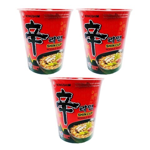 Nongshim Shin Cup Noodle Soup 68g Pack of 3 price in UAE | Carrefour ...