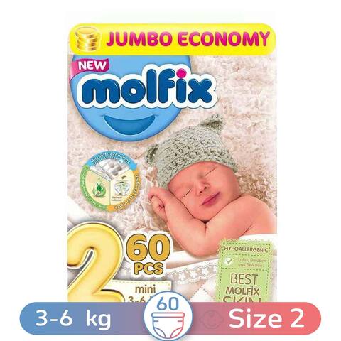 Molfix 2mini Baby Diapers - Size 2 - 3-6 Kg - 60 Diaper price in Egypt ...