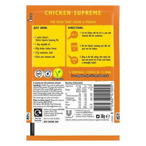 Buy Colman's Chicken Supreme Recipe Mix 38g Online - Carrefour Kenya
