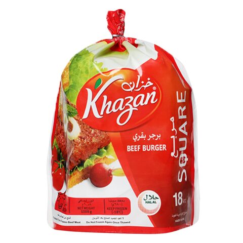 Khazan Square Beef Burger 1kg price in Kuwait | Carrefour Kuwait ...