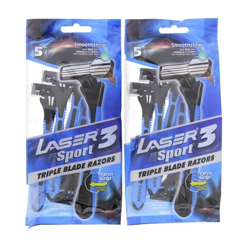 Laser Sport3 Triple Blade Black 10 Razors price in UAE | Carrefour UAE ...