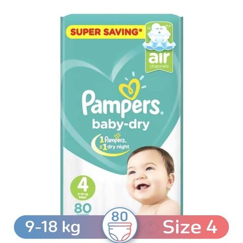 Pampers Baby Dry Diapers Maxi - Size 4 - 80 Diapers price in Egypt ...