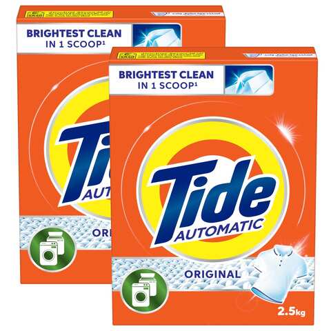 Tide Original Automatic Laundry Detergent Powder White 2.5kg Pack of 2 price in UAE | Carrefour ...