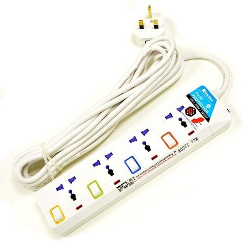 NARKEN E-Series Electric Extension 4 socket 3 meter Power Strip Max ...