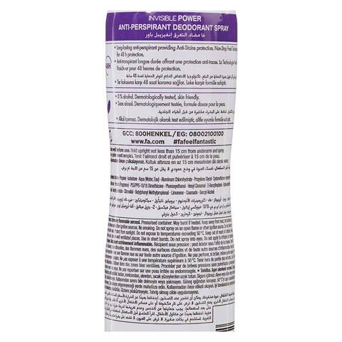 Fa Invisible Power Antiperspirant Deodorant Spray - 150ml Online ...