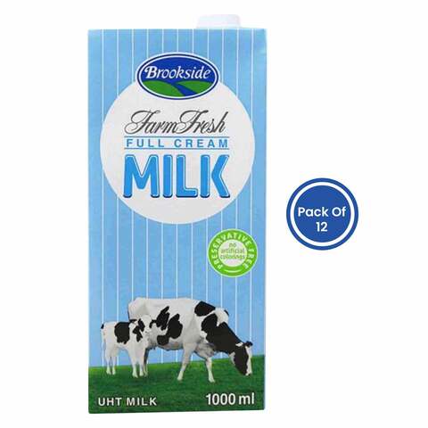 Buy Brookside Whole Milk 1L x Pack of 12 - Long Life Online - Carrefour ...