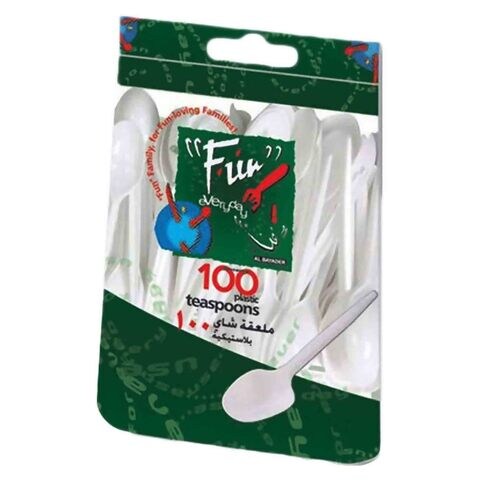 Fun Plastic Teaspoon Set White 100 PCS price in UAE | Carrefour UAE ...