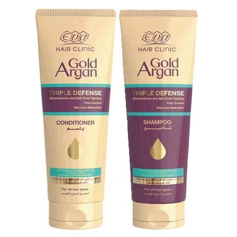 EVA GOLD ARGAN CONDITIONER 230ML + SHAMPOO 230ML FREE price in Kuwait ...