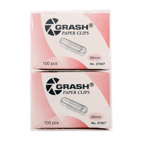 Buy Grash Paper Clips 100 Pcs 26mm Pack of 2 Online | Carrefour Pakistan