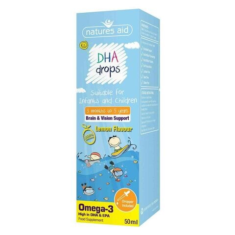 Natures Aid Dha Brain And Vision Support Food Supplement Drops 50ml ...