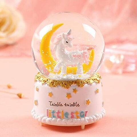 Ydwl - Light Snowflake Crystal Ball Music Box With Light Gift-Moon ...