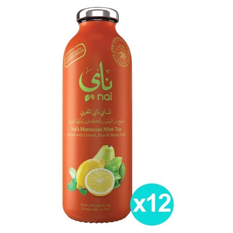 Nais Moroccan Mint Tea 100% Natural Ready to Drink 473ml Pack of 12 ...