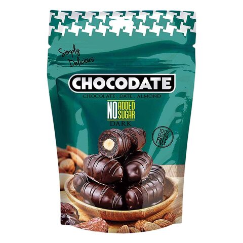 Buy Chocodate No Added Suagr Dark Chocolate Dates With Almonds 100g ...