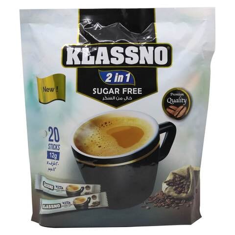 Klassno 2-In-1 Sugar Free Coffee Mix 12g Pack of 20 price in UAE ...