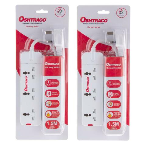 Oshtraco 3-Way Extension Cord Pack (1.5 M, 2 Pcs) price in UAE ...