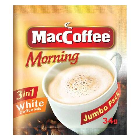 Buy MacCoffee 3 In 1 Morning White Coffee Mix 34g Online - Carrefour Kenya