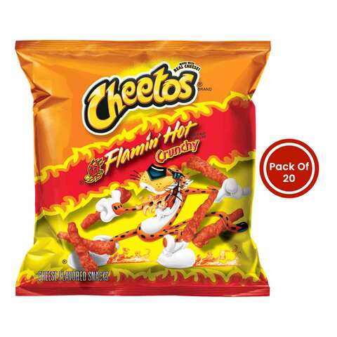 Cheetos Crunchy Flamin Hot Cheese Snacks 16g x Pack of 20 price in ...