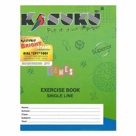 Buy KASUKU EX. BOOK SINGLE LINE 96P A5 Online - Carrefour Kenya