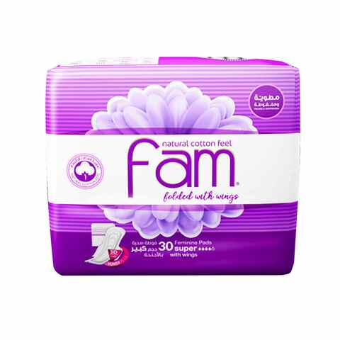 Fam Sanitary Pads Maxi Folded with Wings Super 30 pads price in UAE ...