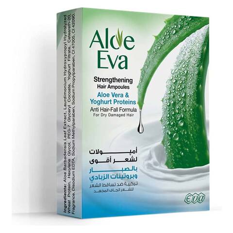 ALoe Eva Strengthening Hair Ampoules, Aloe Vera & Yogurt Proteins - 4 ...