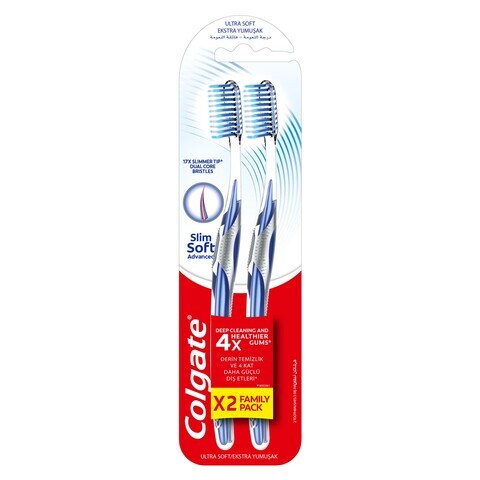 Colgate Slim Soft Advanced Toothbrush Green 2 count price in UAE ...