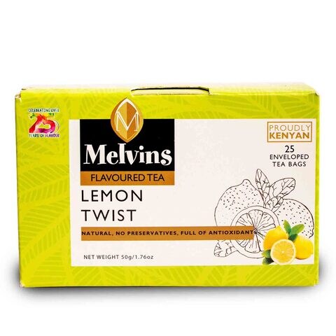 Buy Melvins Lemon Tea Bags 25'S Online - Carrefour Kenya