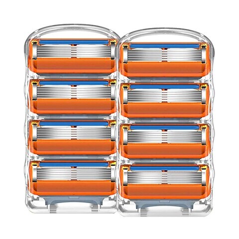 Gillette Fusion 5 Power Razor Blades Silver Orange 8 PCS price in UAE ...