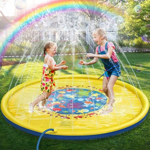 68 Inches Sprinkle And Splash Water Play Mat,Durable Portable ...